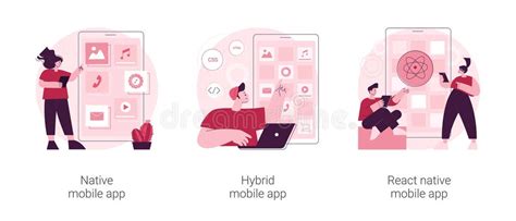 Smartphone Application Abstract Concept Vector Illustrations Stock