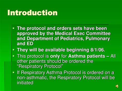 Ppt The Respiratory Asthma Protocol Process Powerpoint Presentation Free Download Id 3499296