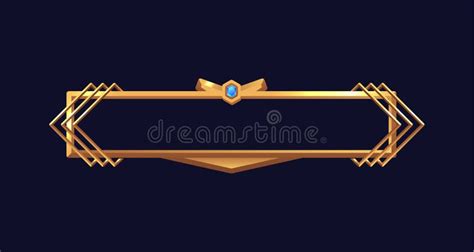 Golden Empty Frame With Gem Medieval Metal Element For User Interface Ui Ux Game Vector Bronze