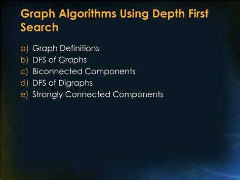 Ppt Graph Algorithms Using Depth First Search Powerpoint Presentation