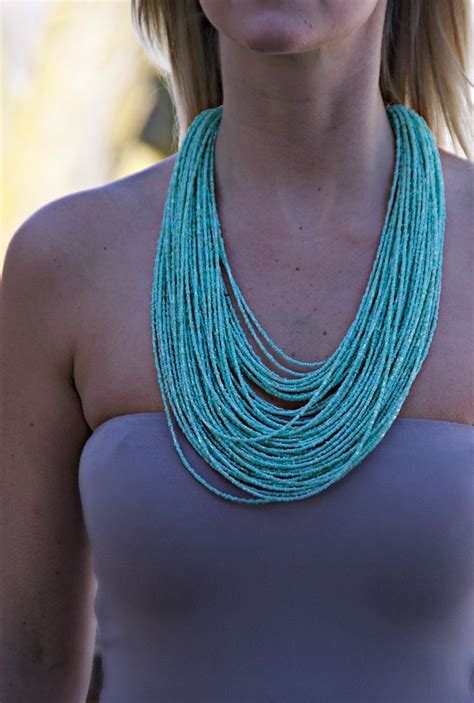 Chunky Beaded Necklace 20 Jewellery Fashion Turquoise Beaded