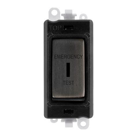 Click Grid Pro GM2046BKBZET Double Pole Key Switch Module Emergency Test Black Matt Bronze