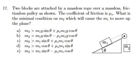 Solved Two Blocks Are Attached By A Massless Rope Over A