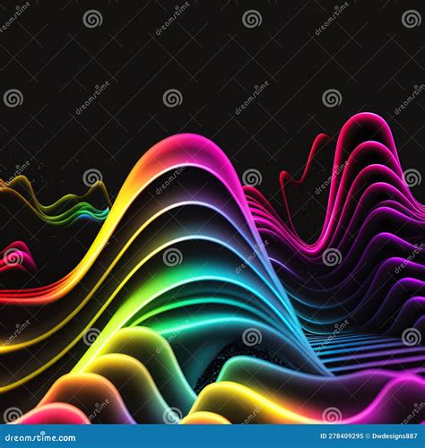 Colorful Psychedelic 3d Waveforms Stock Illustration Illustration Of
