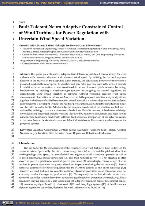 pdf fault tolerant neuro adaptive constrained control of wind turbines for power regulation