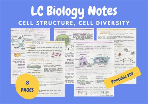 Cell Structure And Cell Diversity Notes Leaving Cert Biology Etsy