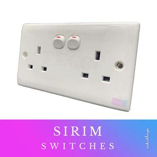 SIRIM 13A Double Switch Socket Dua Socket Twin Socket PVC SOCKET SOCKET DOUBLE