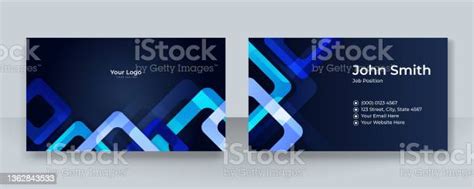 현대 파란색과 검은 색 명함 디자인 템플릿 기업 정체성 개념과 우아한 전문 창의적이고 깨끗한 명함 템플릿 벡터 일러스트레이션 명함에 대한 스톡 벡터 아트 및 기타 이미지