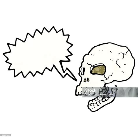 말풍선이 있는 섬뜩한 해골 말풍선을 그리기에 대한 스톡 벡터 아트 및 기타 이미지 그리기 낙서 드로잉 대화 풍선 문자 기호 Istock