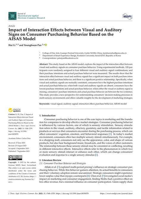 Pdf Impact Of Interaction Effects Between Visual And Auditory Signs On Consumer Purchasing
