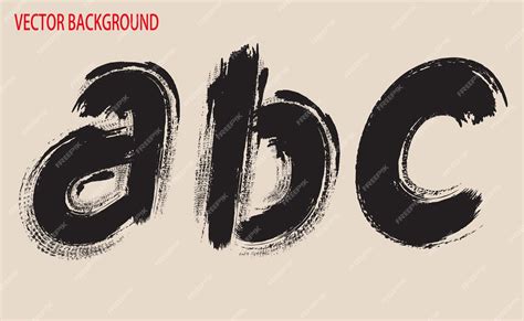 검은 손으로 쓴 알파벳 Abc 글꼴 그림 벡터입니다 손으로 그린된 드라이 브러쉬 글꼴 현대 프리미엄 벡터