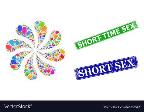 Textured Short Time Sex Stamp Seals And Bolide Vector Image