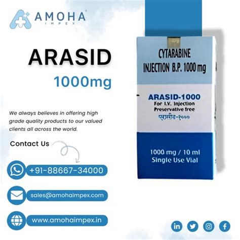 Cytarabine Injection Arasid 1000mg Injection 10 Ml In 1 Vial At Rs 640 Vial In Surat