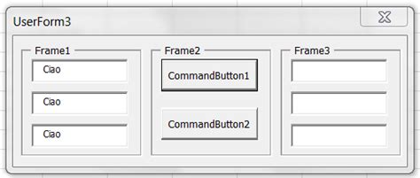 Excel Controllo Frame E UserForm Alcuni Esempi VBA Update