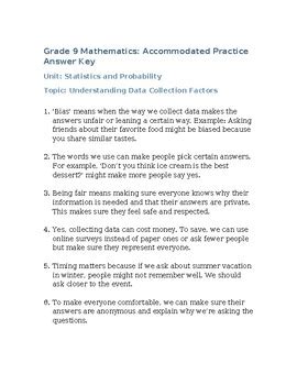 9 SP 1 AWS Answer Key Statistics And Probability By The Prairie Bison