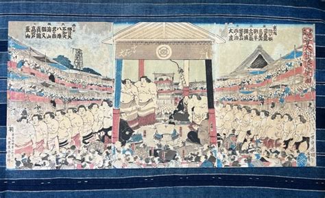 Utagawa Kuniaki Japanese Woodblock Print Ukiyo E Sumo E Edo To Meiji