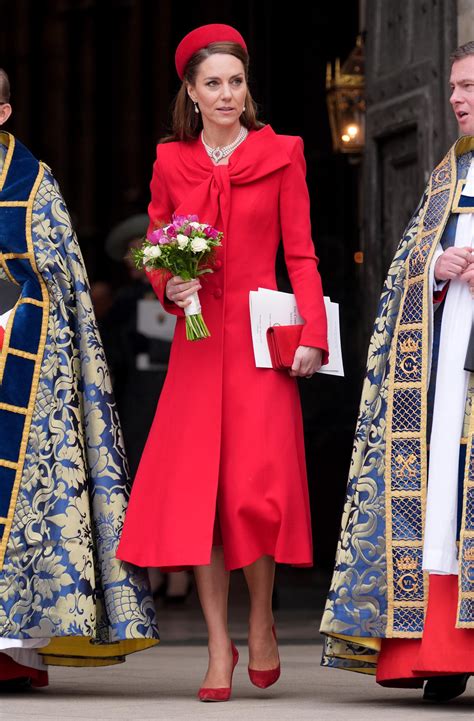 Catherine Princess Of Wales Attends 2025 Commonwealth Day In Chic Red