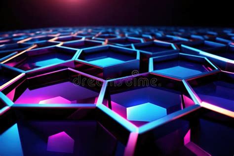 Futuristic Technology Hexagon Pattern Glowing Glossy Abstract Background Texture Background