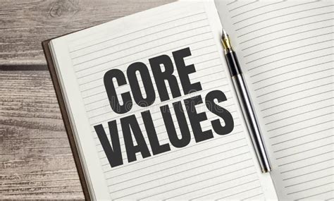Core Values Text On Notepad With Pen Business Concept Stock Image