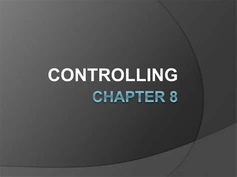 Controlling In Management Pptx