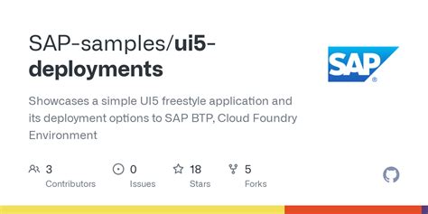 Github Sap Samplesui5 Deployments Showcases A Simple Ui5 Freestyle Application And Its