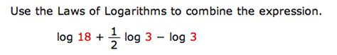 Solved Use The Laws Of Logarithms To Combine The Expression Chegg Com