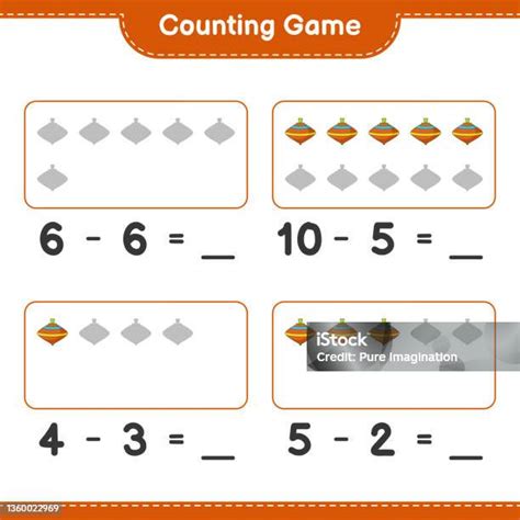 카운트 앤 매치 Whirligig 장난감의 수를 계산하고 올바른 숫자와 일치합니다 교육 어린이 게임 인쇄 워크 시트 벡터