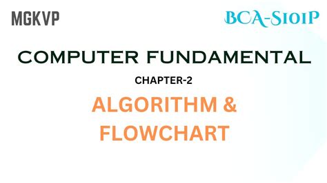 Computer Fundamentals Chapter 2 Algorithm And Flowchart Bca 1st
