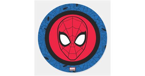 Spider Man Head Logo Classic Round Sticker Zazzle