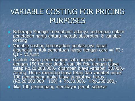 PPT VARIABLE COSTING PowerPoint Presentation Free Download ID 855468