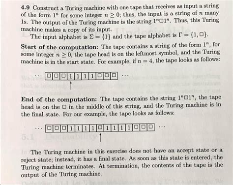 solved 4 9 construct a turing machine with one tape that receives as