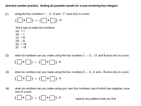 Median Don Steward Mathematics Teaching Directed Number Practice