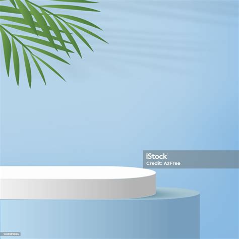 3d 파란색 연단과 최소한의 파란색 벽 장면 3d 연단 최소한의 추상적 인 배경 벡터 배경 주제에 대한 스톡 벡터 아트 및 기타 이미지 배경 주제 생활필수품 3차원