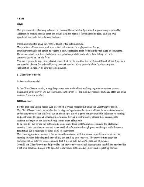 Cs101 Summary Computer Science Cs Gdb The Government Is Planning To