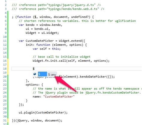 Jquery Plugins Kendo Custom Widget Typescript And Jquerystatic