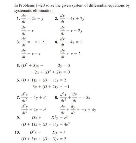 solved in problems 1 20 solve the given system of