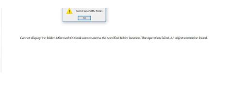 fix microsoft outlook cannot access the specified folder location error