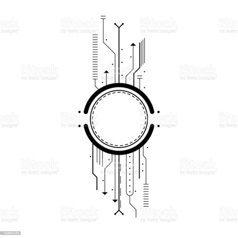 추상 검정 간단한 선 Cpu 컴퓨터 기술 낙서 윤곽 선 요소 벡터 디자인 스타일 스케치 흰색 배경 일러스트레이션에 격리 0명에 대한 스톡 벡터 아트 및 기타 이미지 Istock
