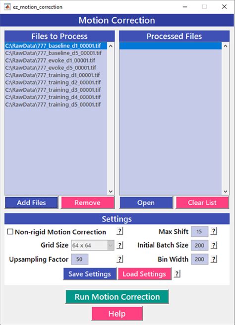 Motion Correction Gui The Motion Correction Module Utilizes The Download Scientific Diagram
