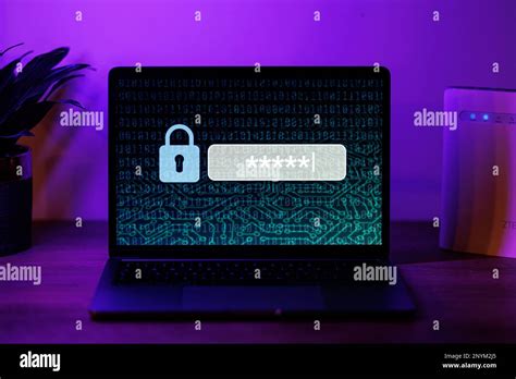 Password Field On Pc Screen Digital Security Concept High Quality
