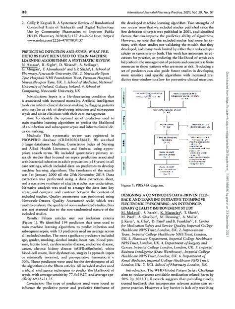 Pdf Predicting Infection And Sepsis What Predictors Have Been Used