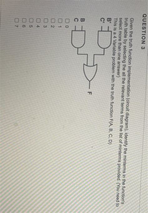 Solved Question 3 Given The Truth Function Implementation