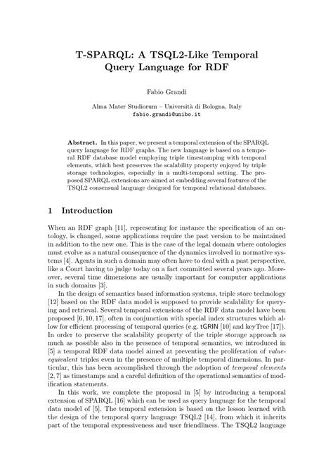 Pdf T Sparql A Tsql2 Like Temporal Query Language For Rdf