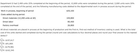 Solved The Following Unit Data Were Assembled For The