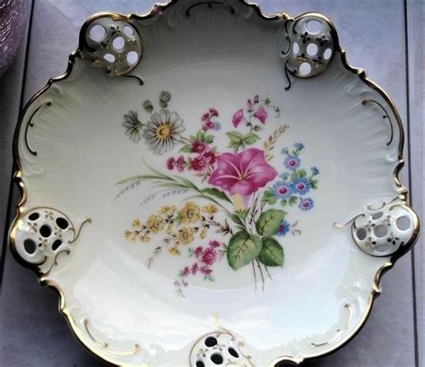 Ornate Porcelain Dish With Floral Design