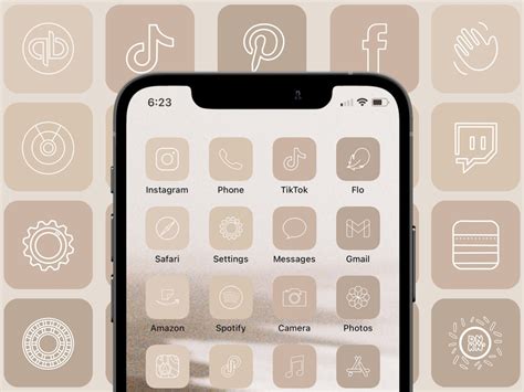 Nude Neutral App Icon Pack Ios Ios Warm Beige Etsy
