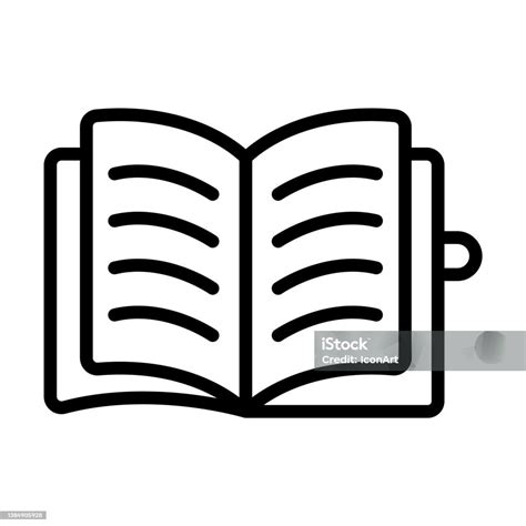 사용자 인터페이스 컬렉션에서 다이어리 아이콘을 엽니다 얇은 선형 열린 일기 일기 흰색 배경에 격리 된 열린 윤곽 아이콘 라인 벡터 오픈 다이어리 사인 웹 및 모바일 기호 0