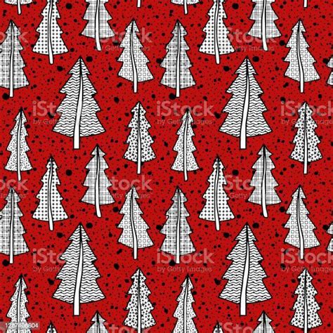 새로운 크리스마스 트리의 원활한 패턴 겨울 테마에 대한 배경 가문비나무에 대한 스톡 벡터 아트 및 기타 이미지 가문비나무 개체 그룹 겨울 Istock