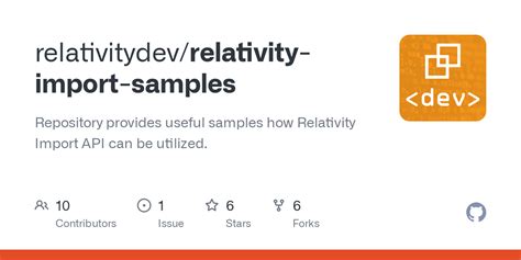 Github Relativitydevrelativity Import Samples Repository Provides Useful Samples How