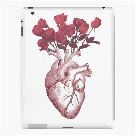 Coque Et Skin Adh Sive Ipad Coeur Anatomique Avec Des Fleurs Par